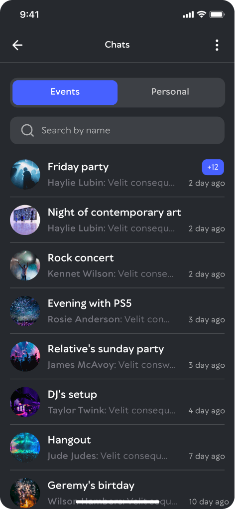 App for organizing parties with friends